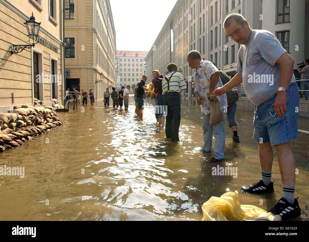 A street in Dresden, Southern Germany devastated by flood water Stock ...