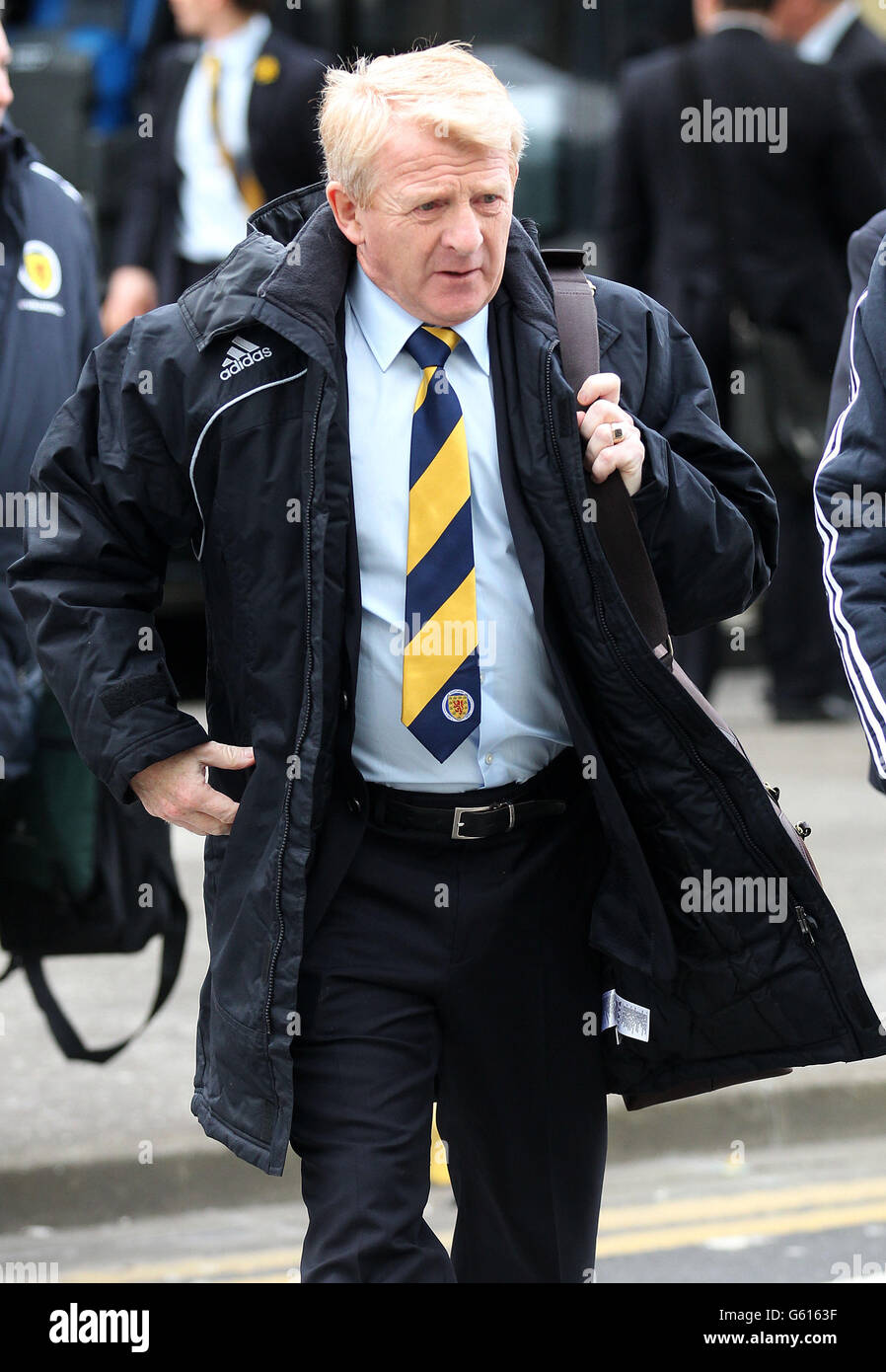 Scotland manager Gordon Strachan arrives at Glasgow Airport before ...