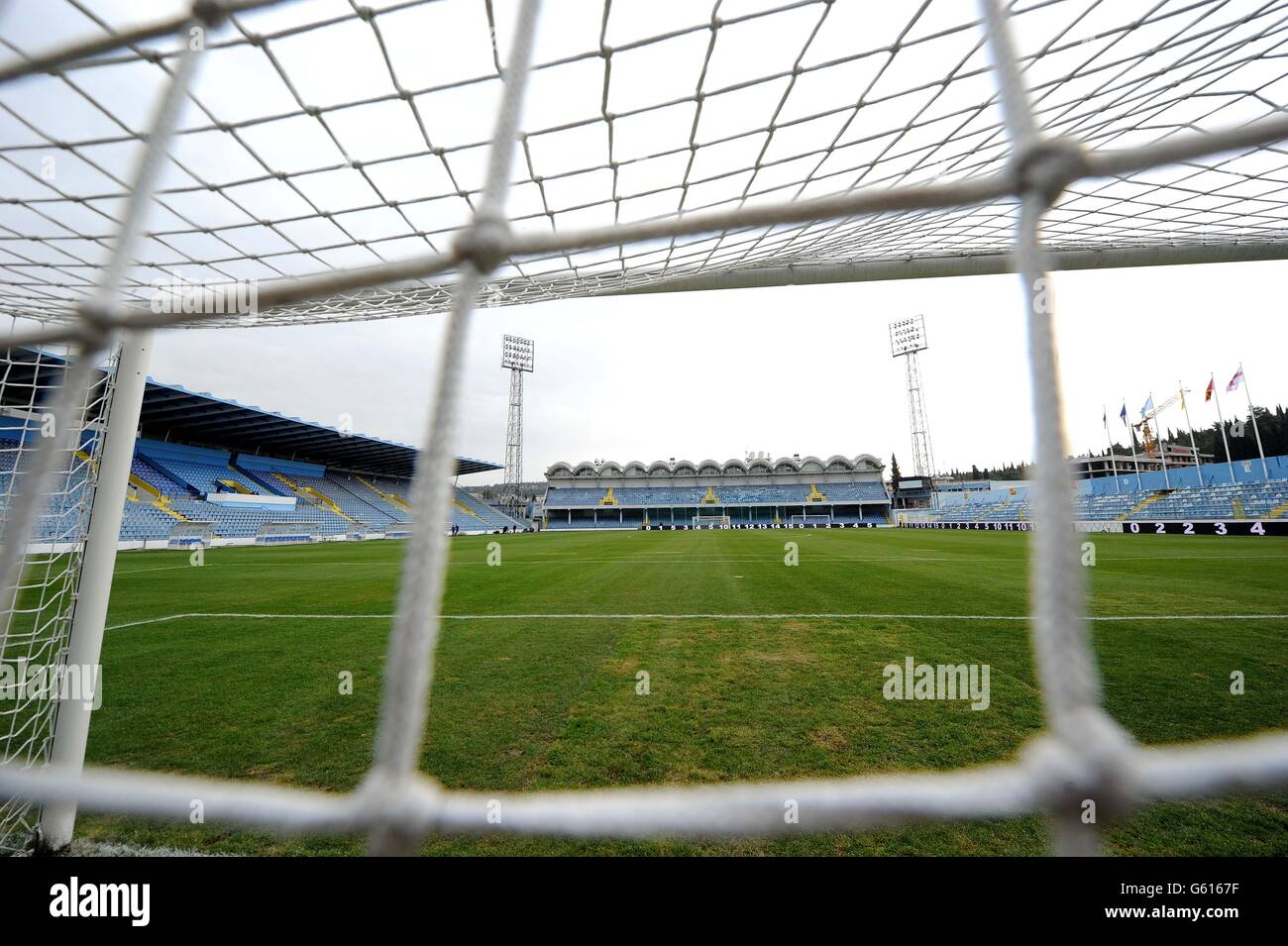 A view of the pitch at the City Stadium, Podgorica, Montenegro Stock ...