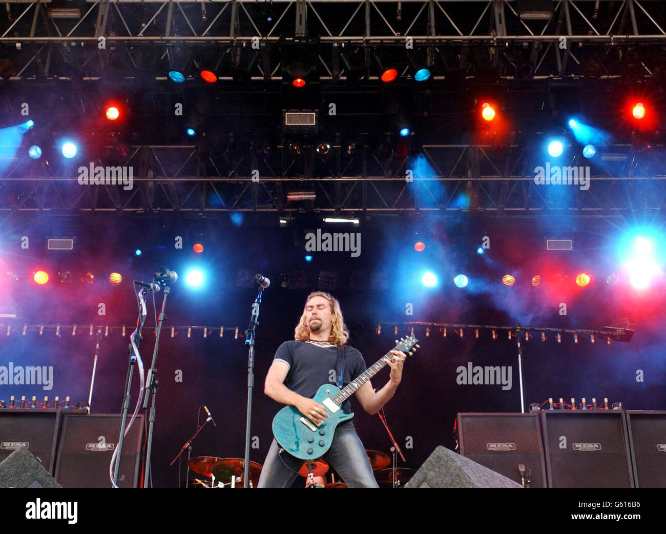 Lead singer Chad Kroeger of rock band Nickleback, performs on stage at ...