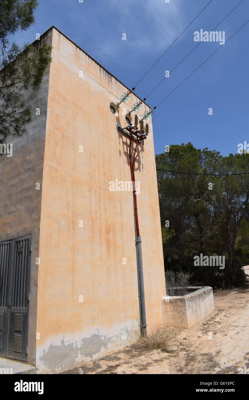 Low angle view of electricity substation, Spain Stock Photo - Alamy