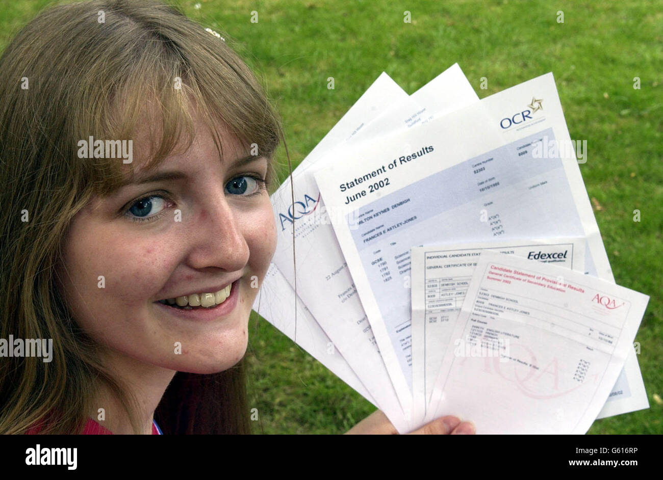Fifteen-year-old Frances Astley-Jones, from Milton Keynes, celebrates ...
