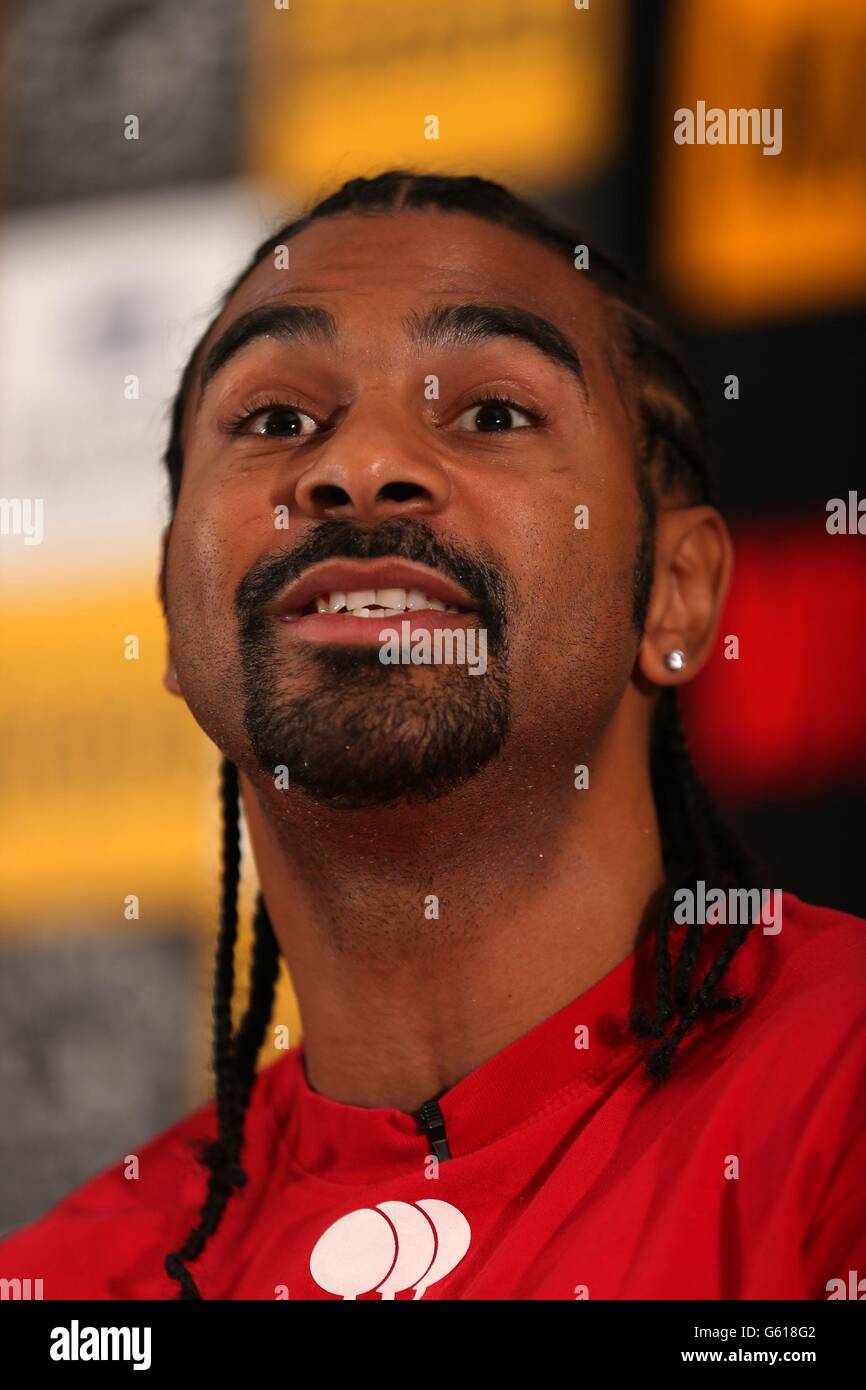 David haye during the press conference at park plaza riverbank hi-res ...