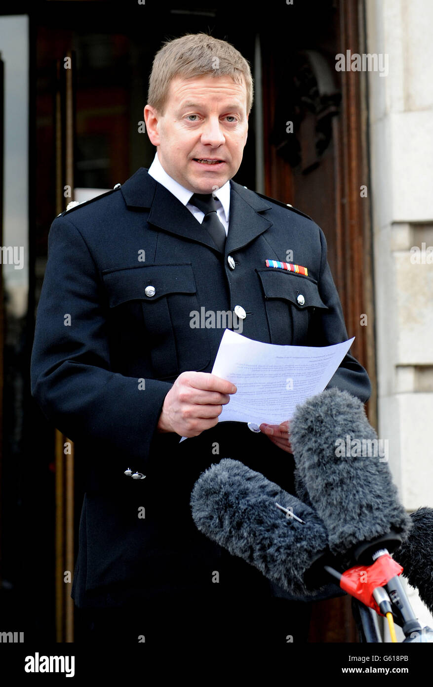 London Fire Brigade Deputy Assistant Commissioner Tim Cutbill, issues a ...