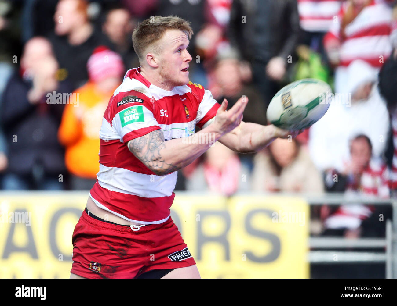 Wigans dom celebrates scoring try super league match dw stadium hi-res ...