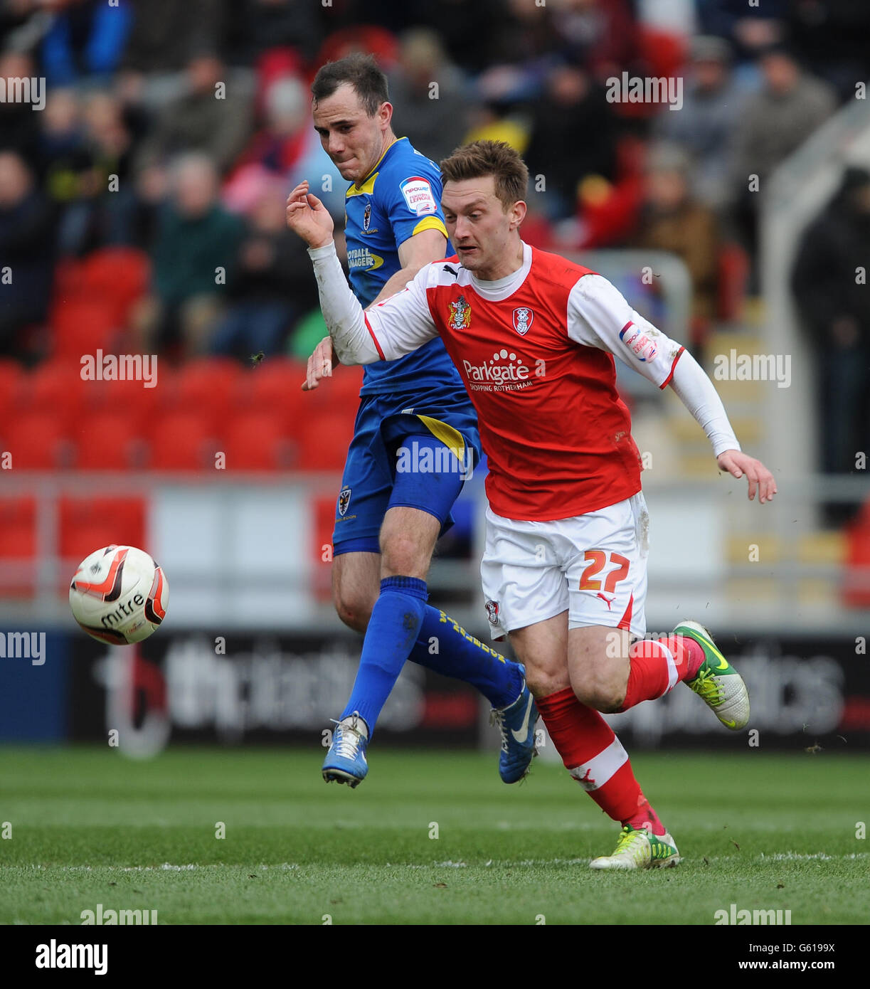 Rotherham United's Lee Frecklington (right) and AFC Wimbledon's Luke ...