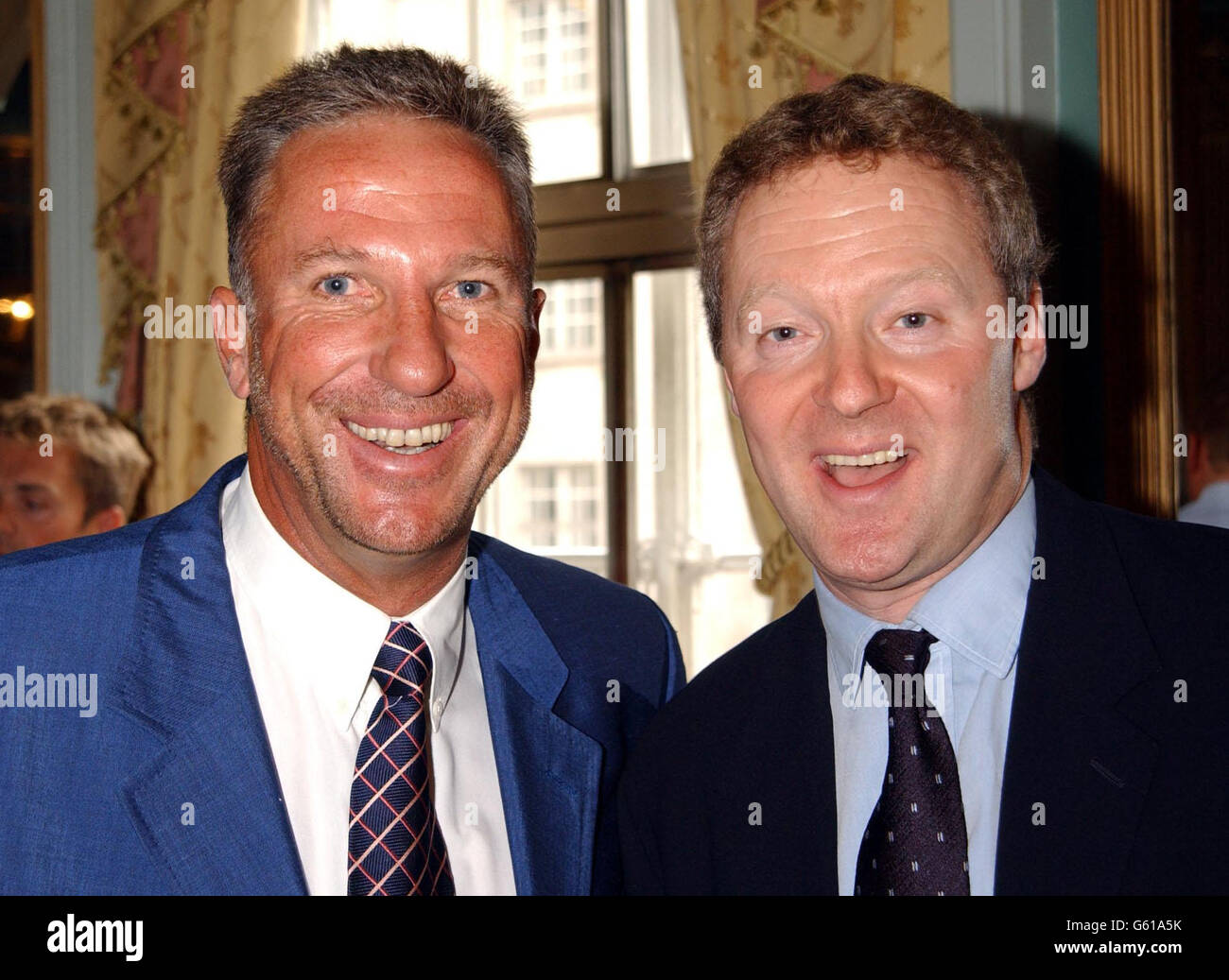 Former England cricketer Ian Botham (left) and comedian Rory Bremner at ...