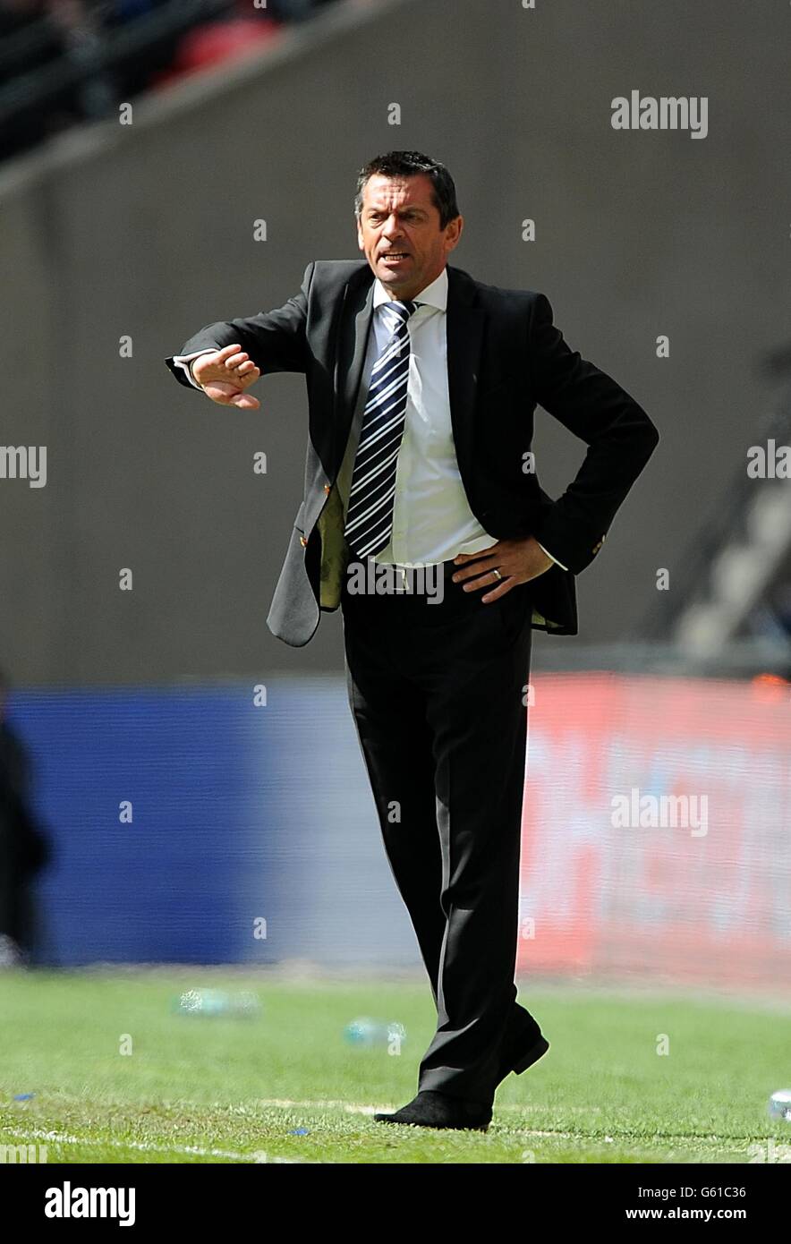 Southend united manager phil brown gestures on the touchline hi-res ...