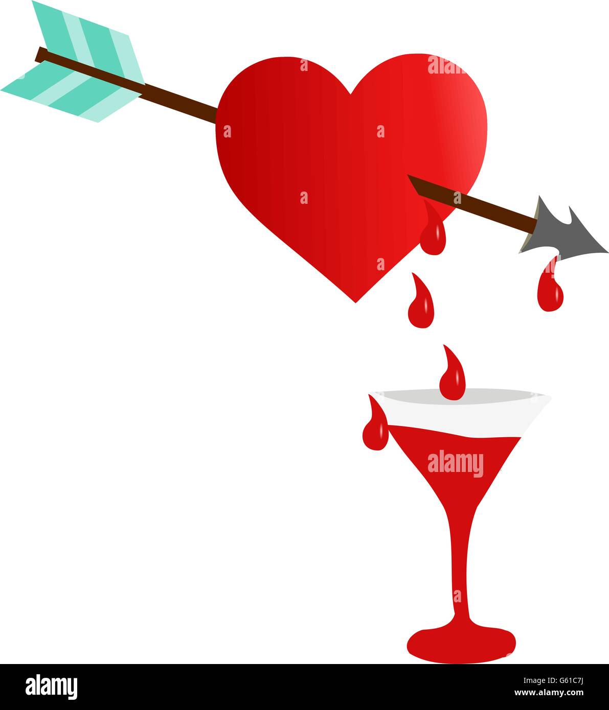 heart and arrow, red bleeding heart Stock Vector Image & Art - Alamy