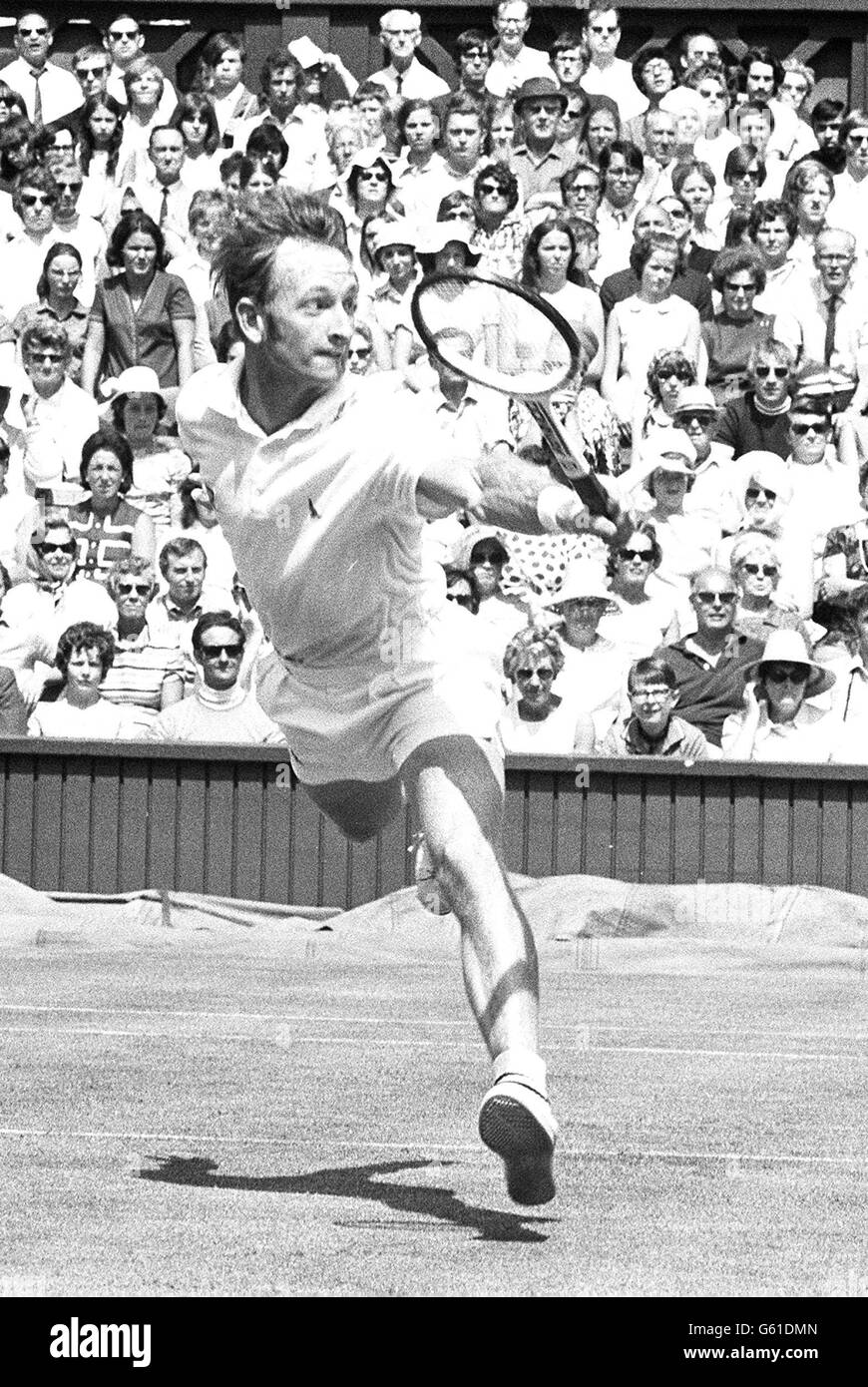 Australia's Rod Laver shown during play on the Centre Court in the Lawn ...