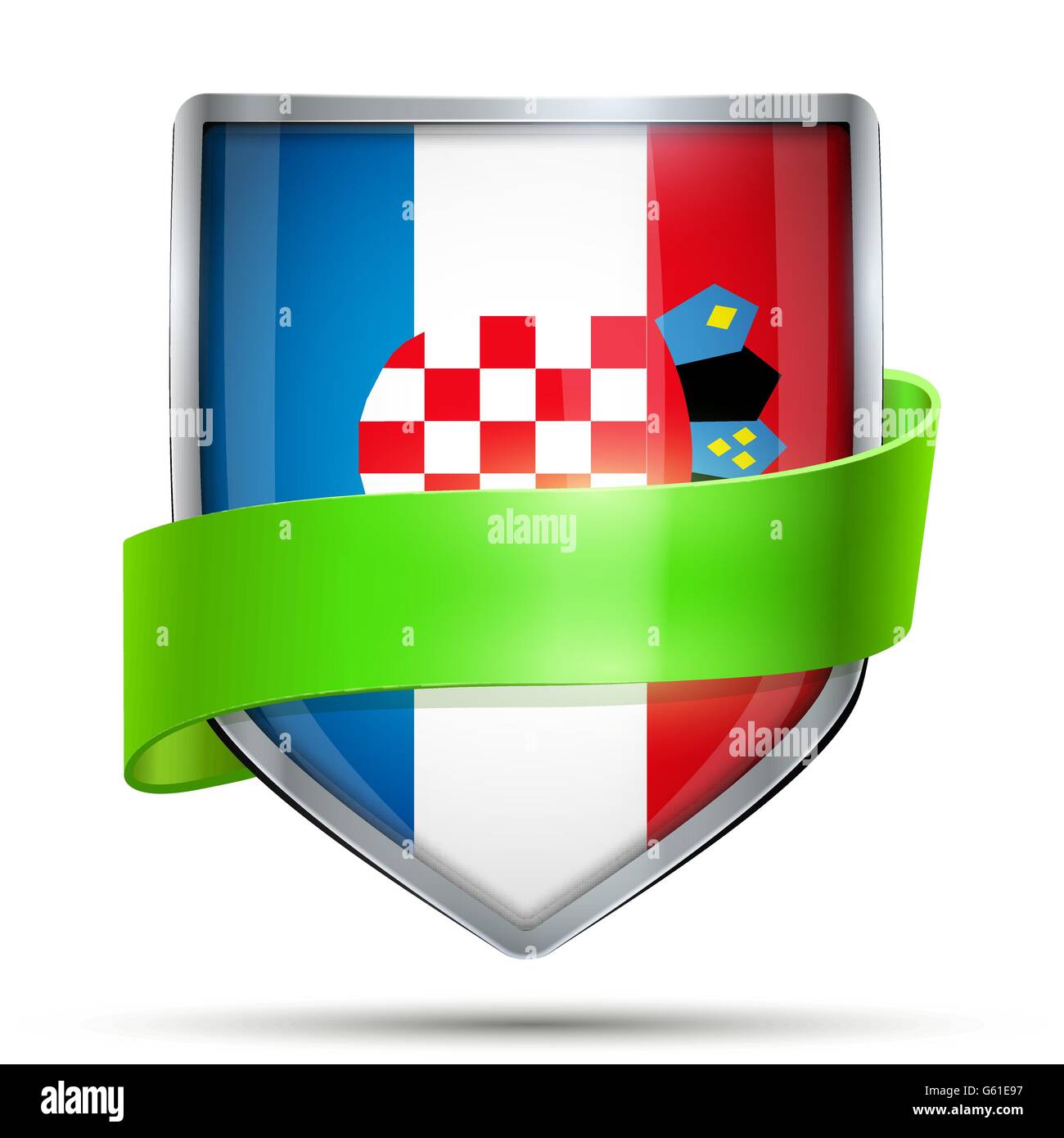 Shield with flag Croatia and ribbon Stock Vector Image & Art - Alamy