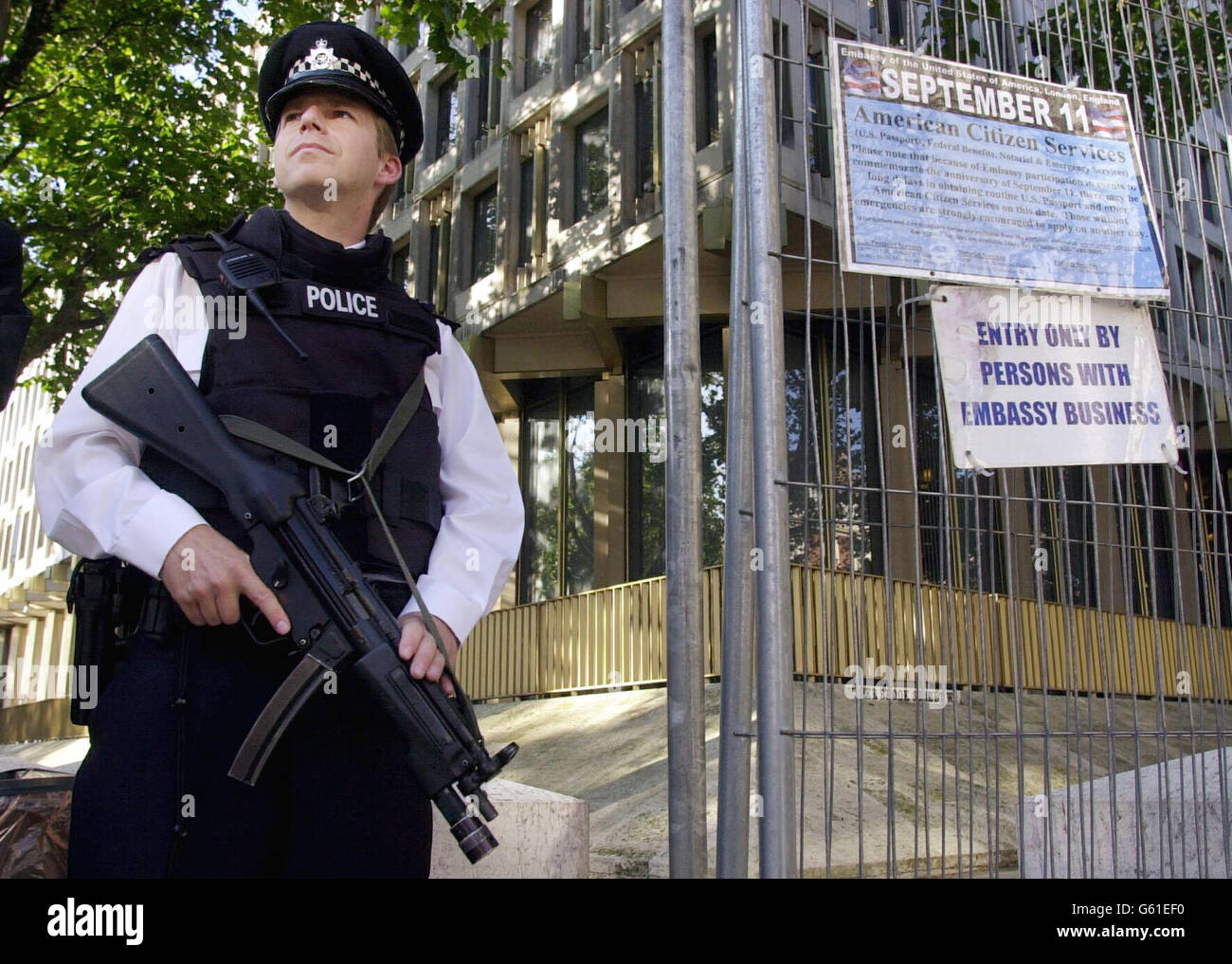 Armed Officer at US Embassy Stock Photo - Alamy