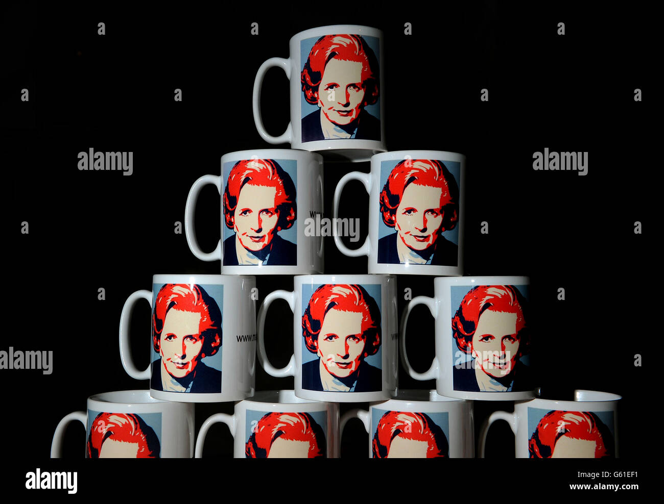 Baroness Thatcher mugs which are being sold by the Grantham Museum to ...