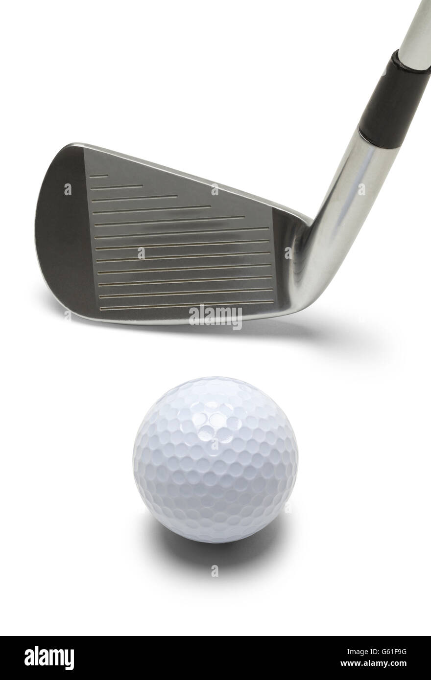 Golf Club Putting Golf Ball Isolated on White Background Stock Photo ...