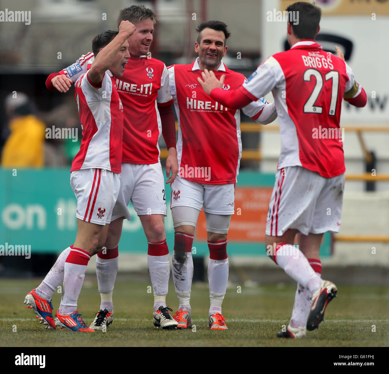 Kidderminster Harriers' Michael Gash celebrates scoring the opening ...