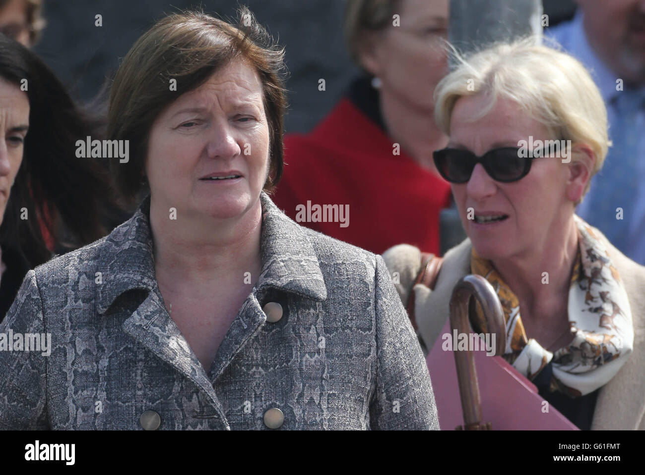 (Left to right) Midwife Ann Maria Burke and Dr Geraldine Gaffney arrive ...