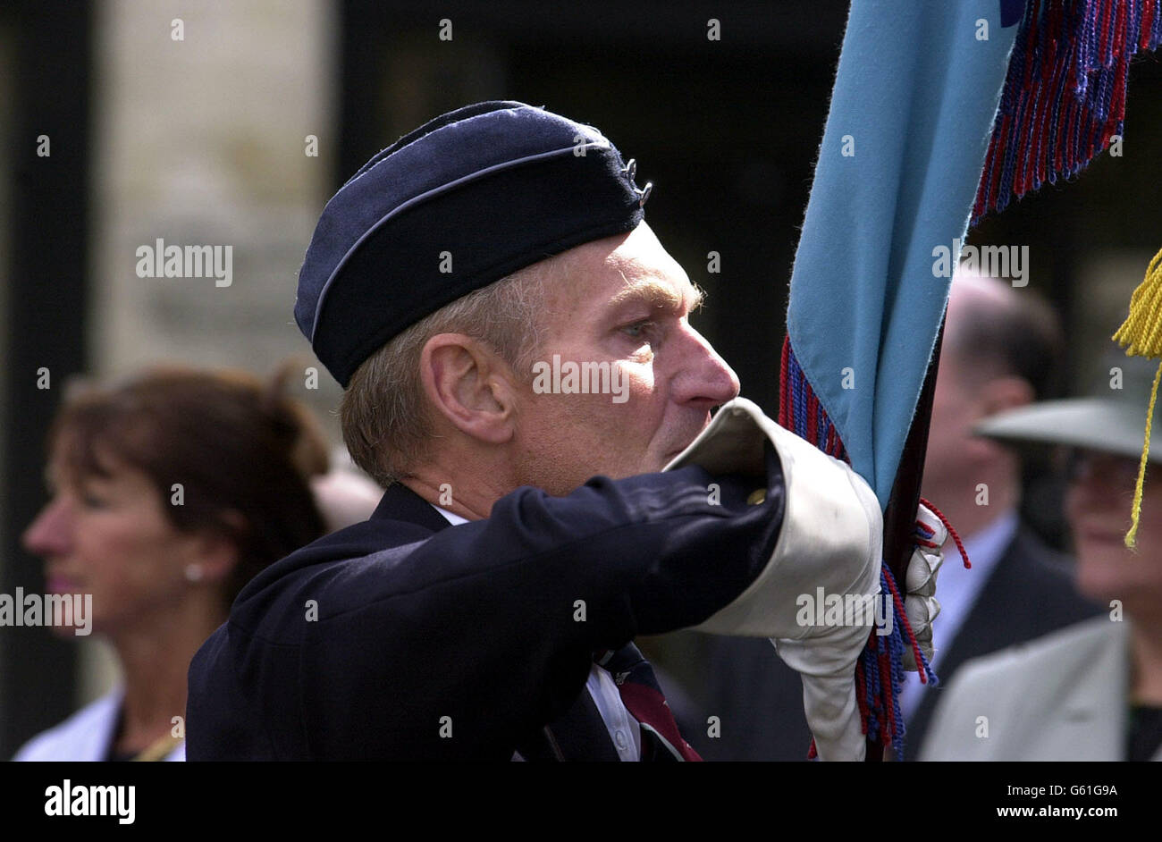 A Royal Air Force serviceman at the National Service of Thanksgiving at ...