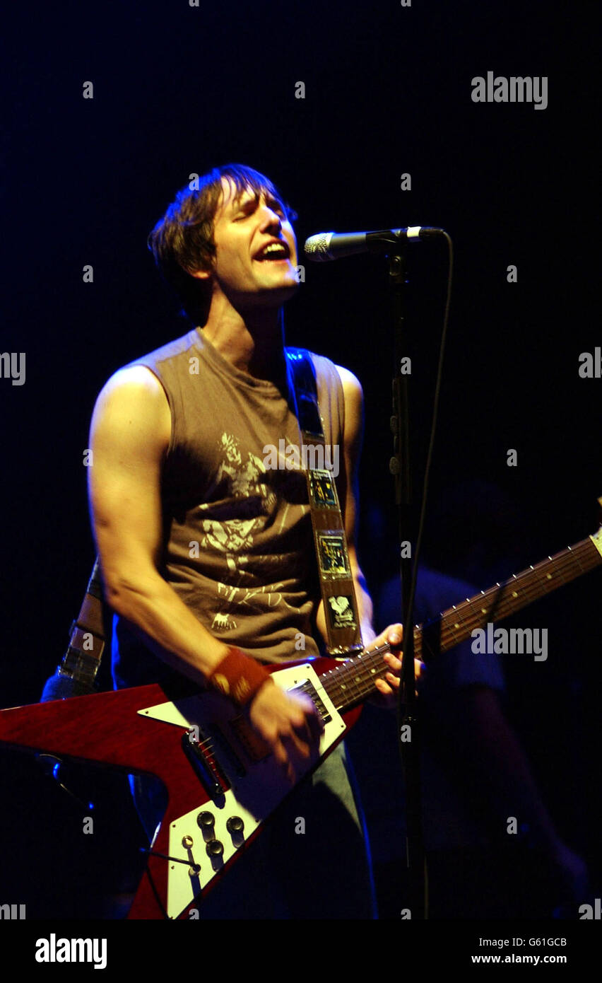 Ash play concert in New York. Lead singer Tim Wheeler of Ash performing ...