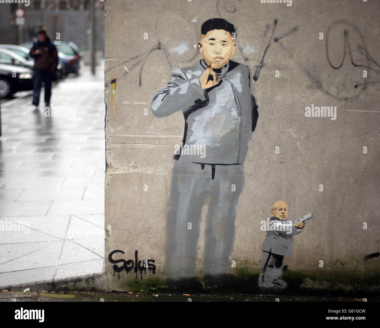 Graffiti by Dublin artist Solus lampoons North Korean leader Kim Jong ...
