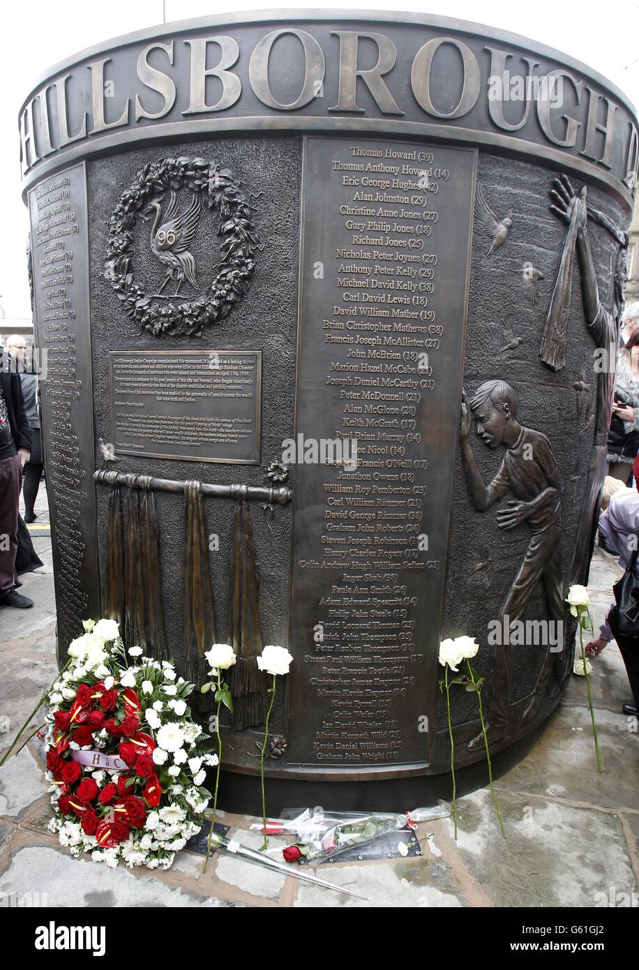 Hillsborough Disaster Memorial which is on display at Old Haymarket ...