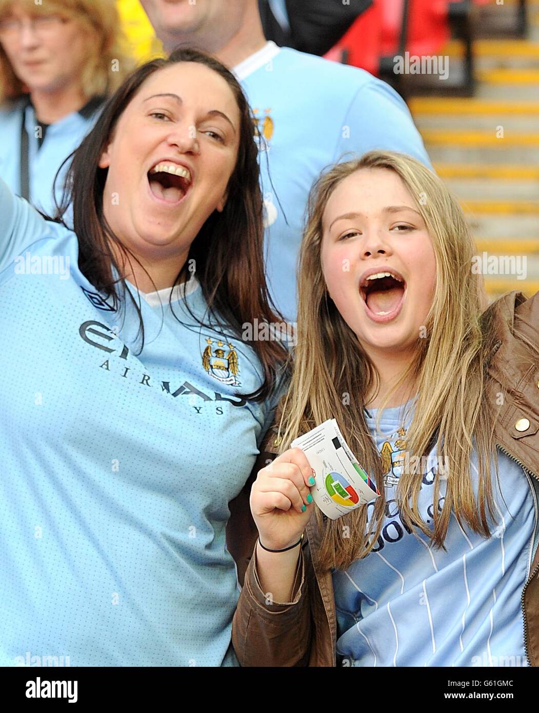 Manchester City fans show their passion in the stands before kick-off ...