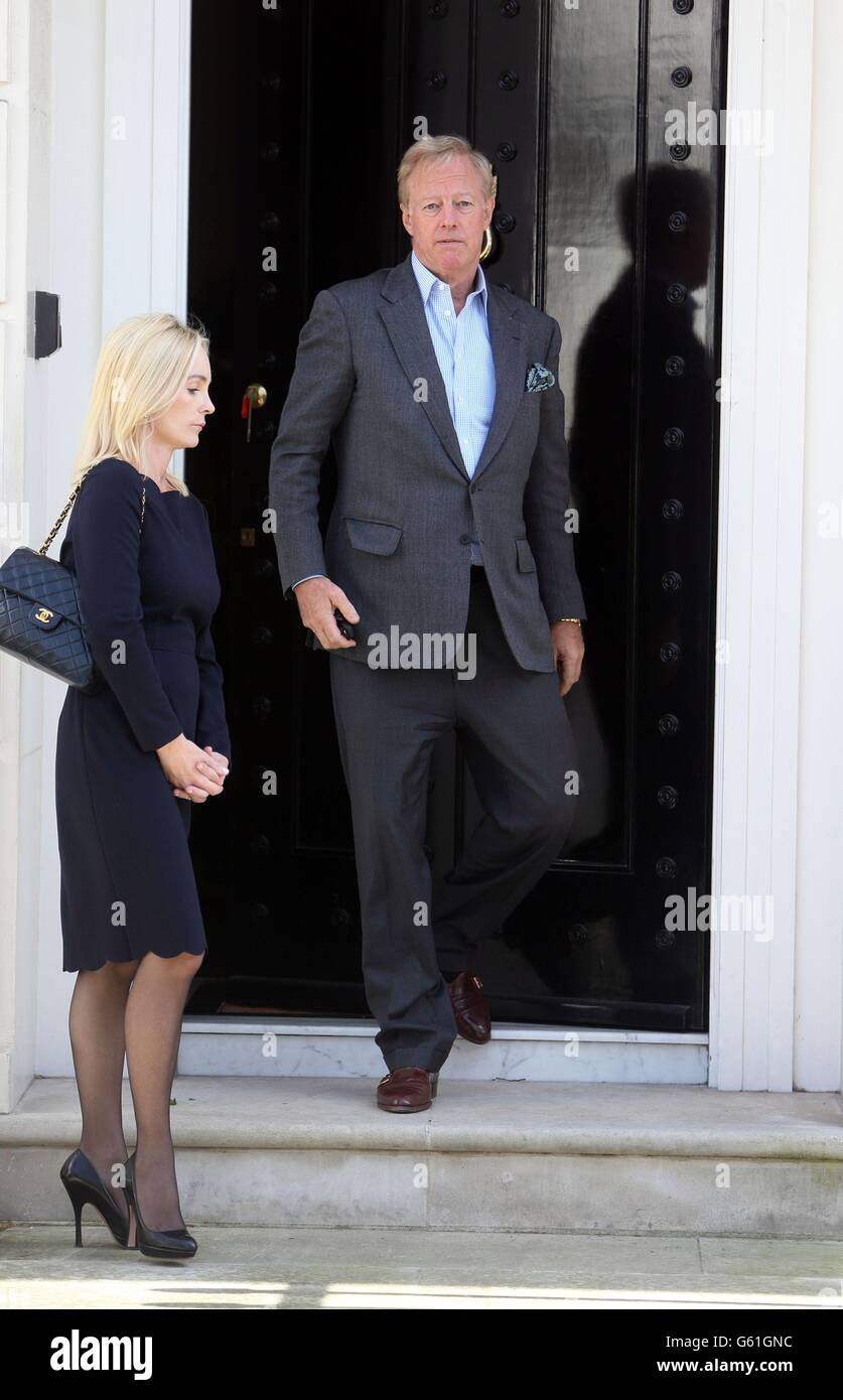Mark Thatcher arrives with his wife Sarah at the home of his late ...