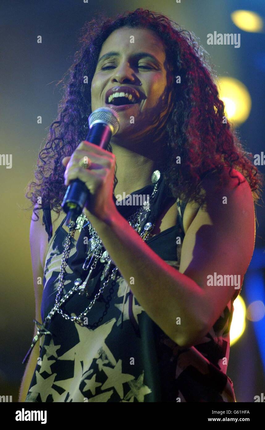 Singer neneh cherry performing on stage at the brixton academy hi-res ...