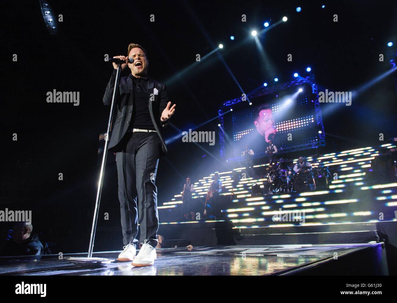 Olly Murs performs at the O2 Arena, in Greenwich, London Stock Photo ...