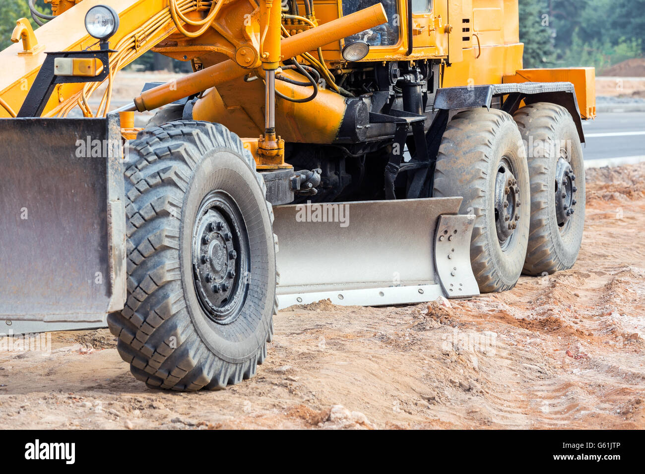 Grader road construction industrial machine hi-res stock photography ...