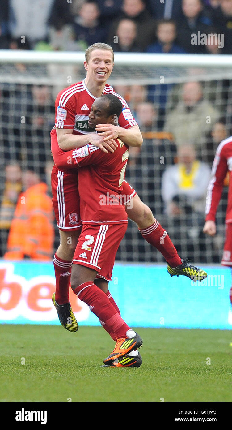 Middlesbrough's Grant Leadbitter celebrates scoring his and his team's ...