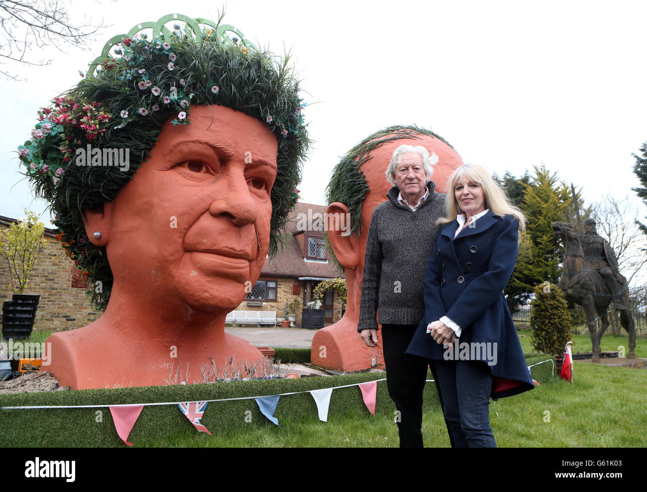 Suzanne Ellis (right) and her partner Ben Bennett who built the statues ...