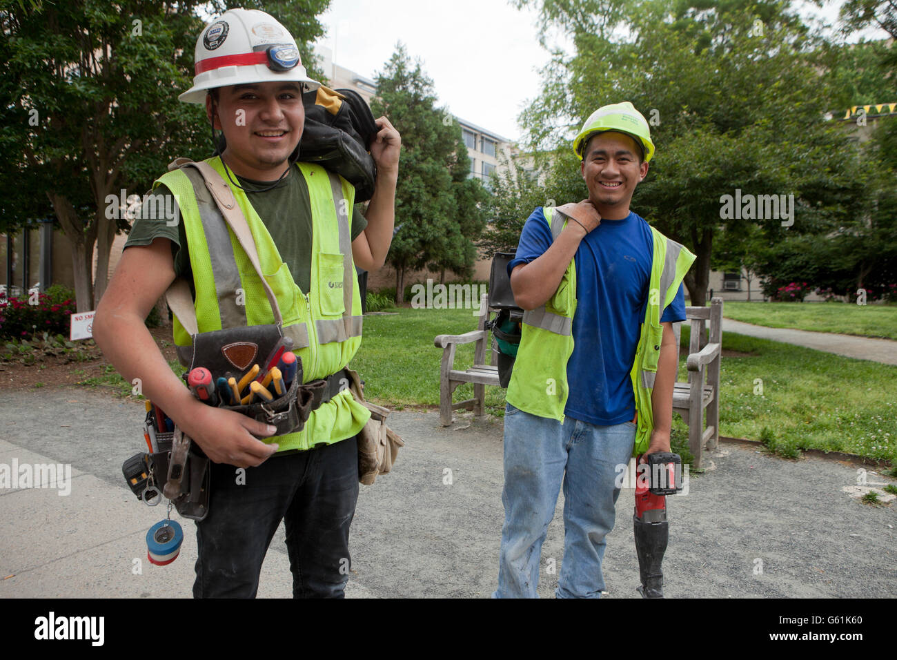 Hispanic construction workers - Washington, DC USA Stock Photo - Alamy