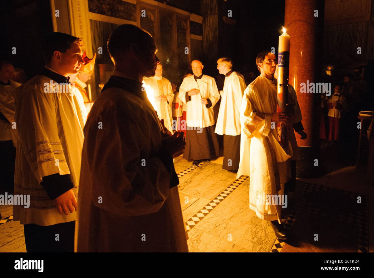 Paschal candle easter mass hi-res stock photography and images - Alamy