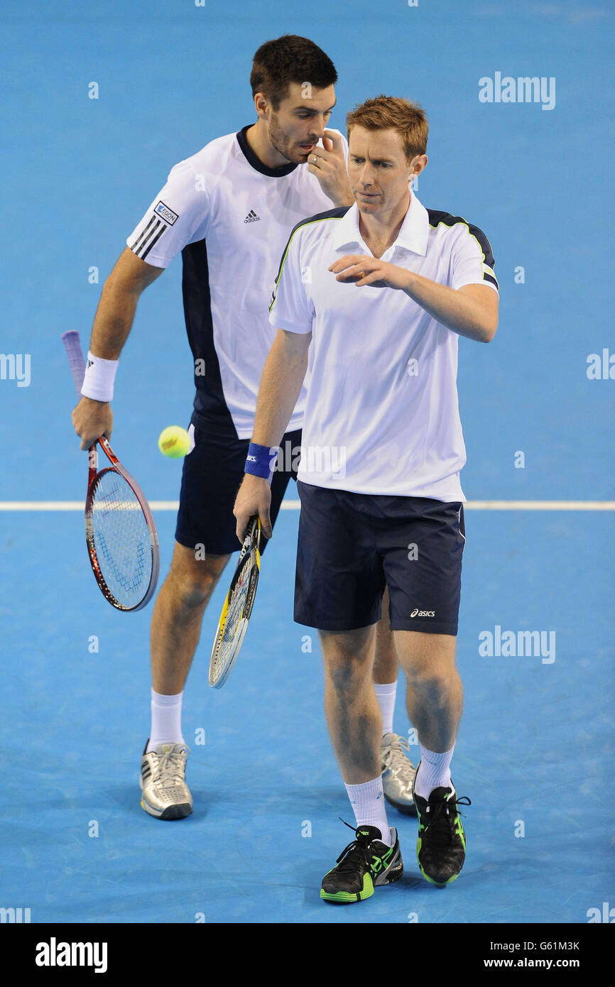 Great Britain's Colin Fleming (left) and Jonny Marray during the Davis ...
