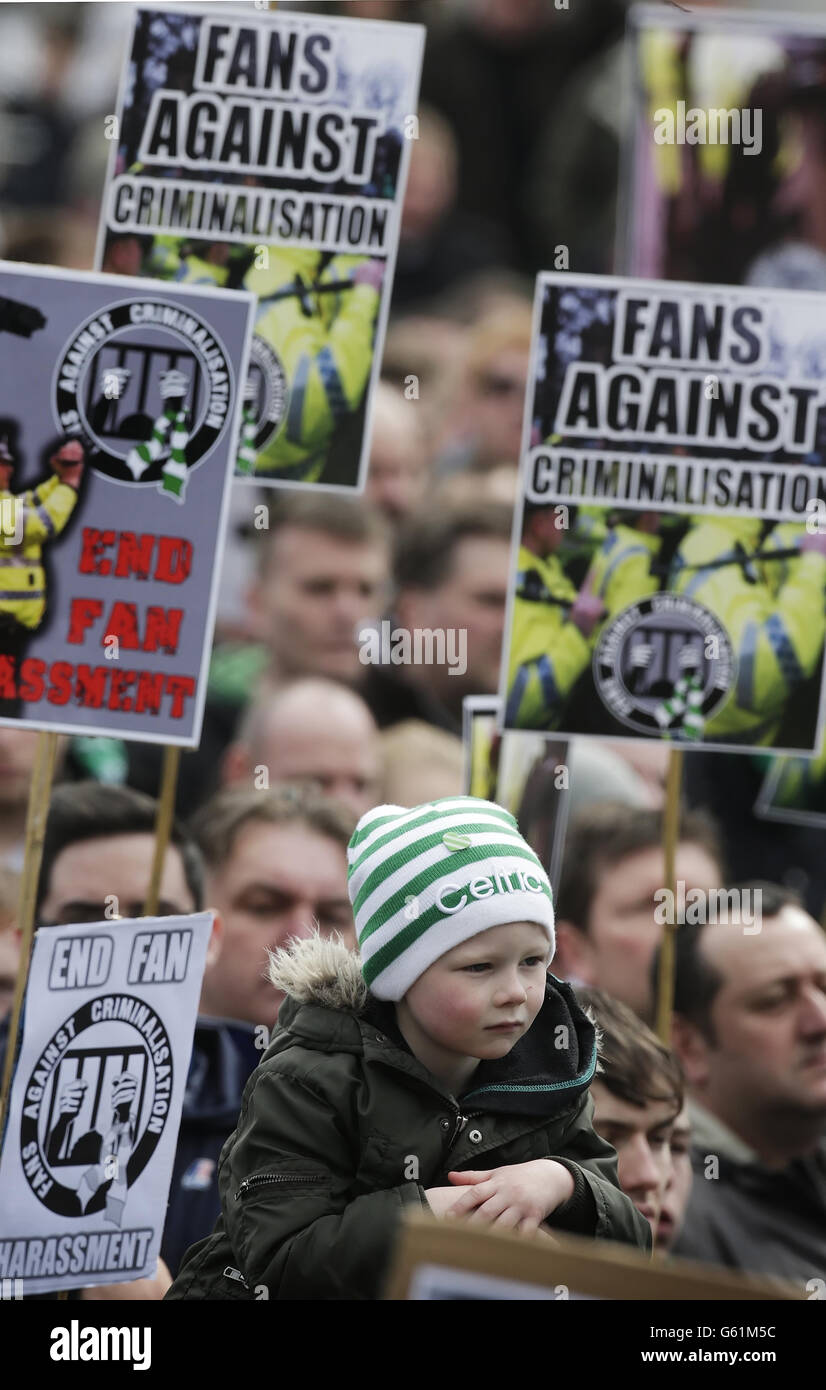 A protest in support of football fans who claim they are being ...