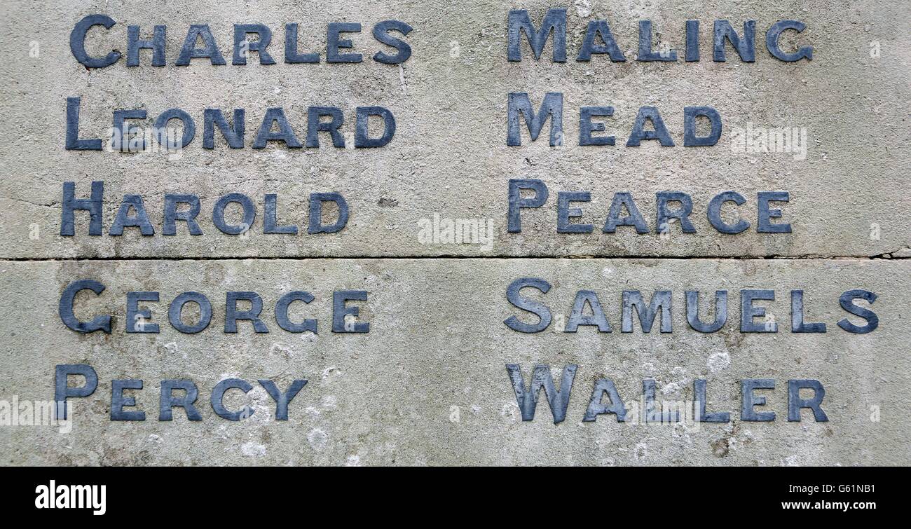 The misspelt name of George Samuel on the Shepreth war memorial in ...