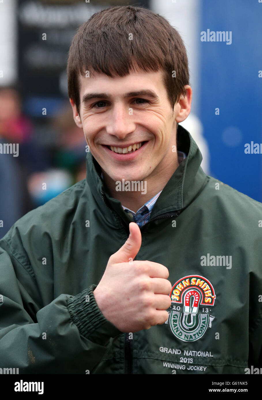 Grand National winning Jockey Ryan Mania during a homecoming parade in ...