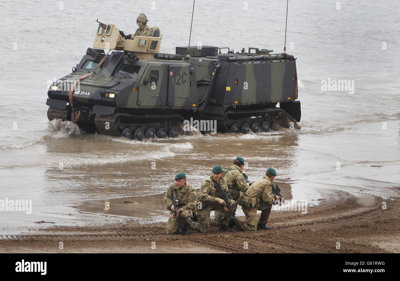 Exercise joint warrior at barry buddon beach hi-res stock photography ...