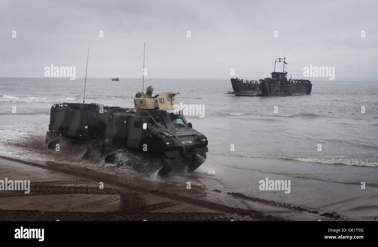 Exercise Joint Warrior at Barry Buddon beach Stock Photo - Alamy
