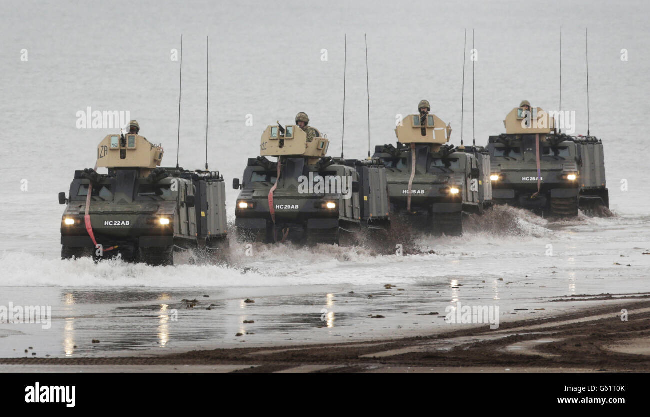 Exercise Joint Warrior at Barry Buddon beach Stock Photo - Alamy