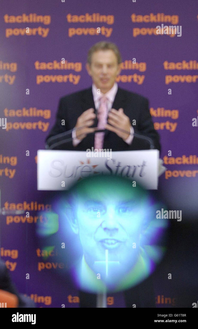 Tony Blair poverty Hackney Stock Photo - Alamy