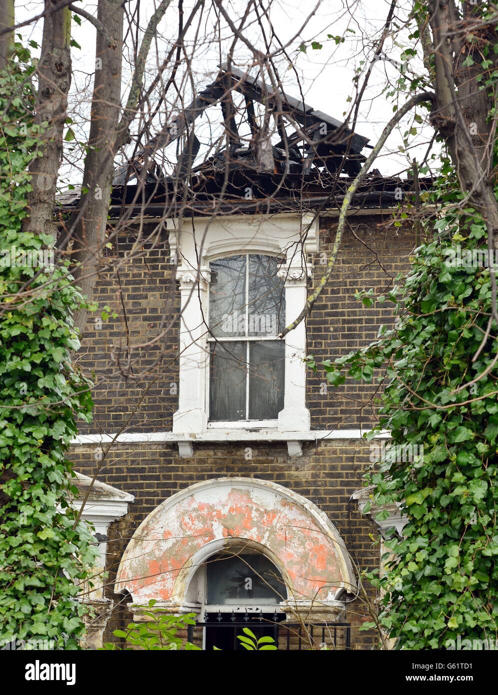 The remains of a house in Romford Road, Forest Gate in London after a ...