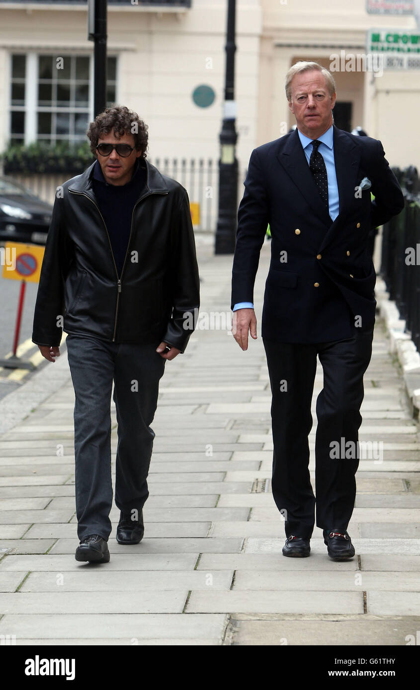 Mark Thatcher walks with Carol Thatcher's boyfriend Marco Grass outside ...