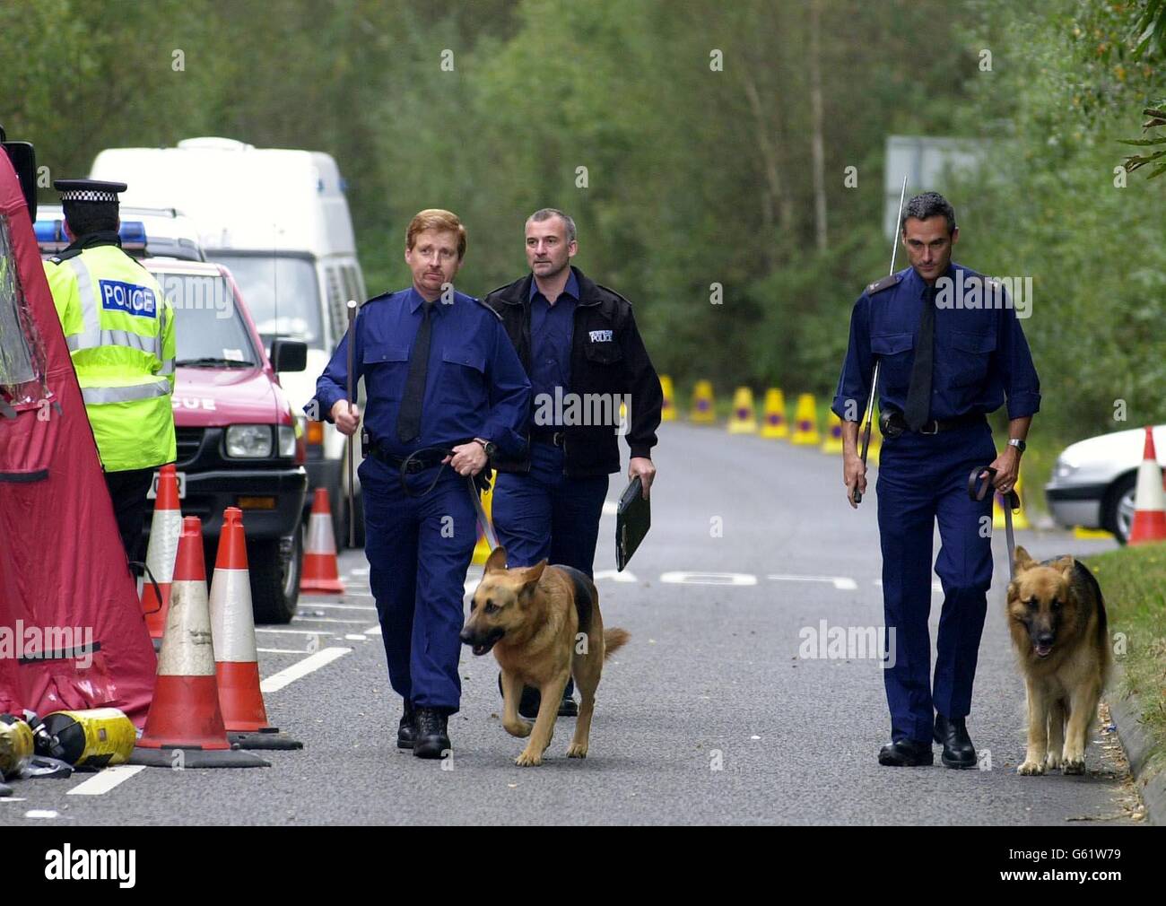 Police search teams scouring woodland around Yateley Heath in Hampshire ...