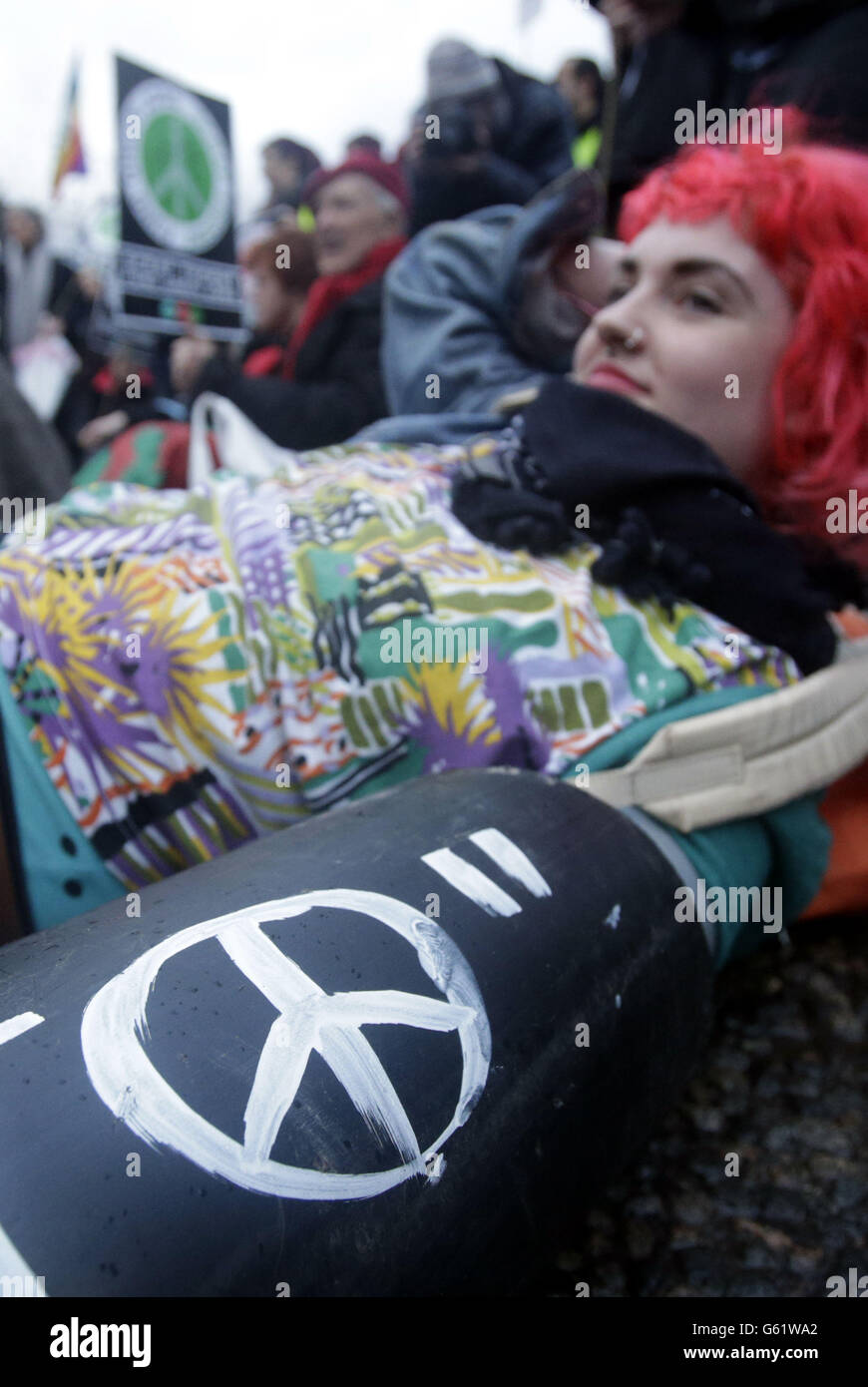 Faslane Naval Base protest Stock Photo - Alamy