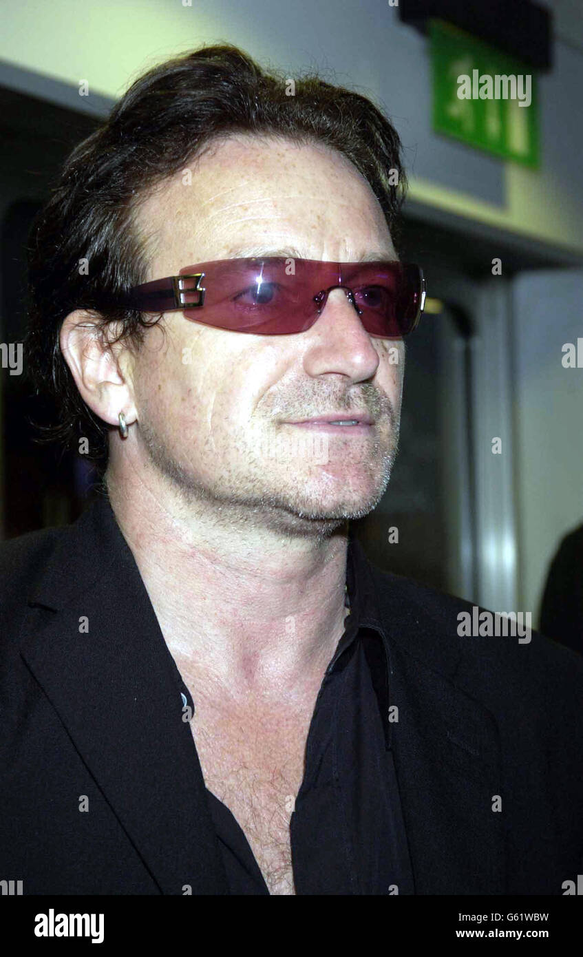 U2 frontman Bono arriving at the Odeon Covent Garden, London for the ...