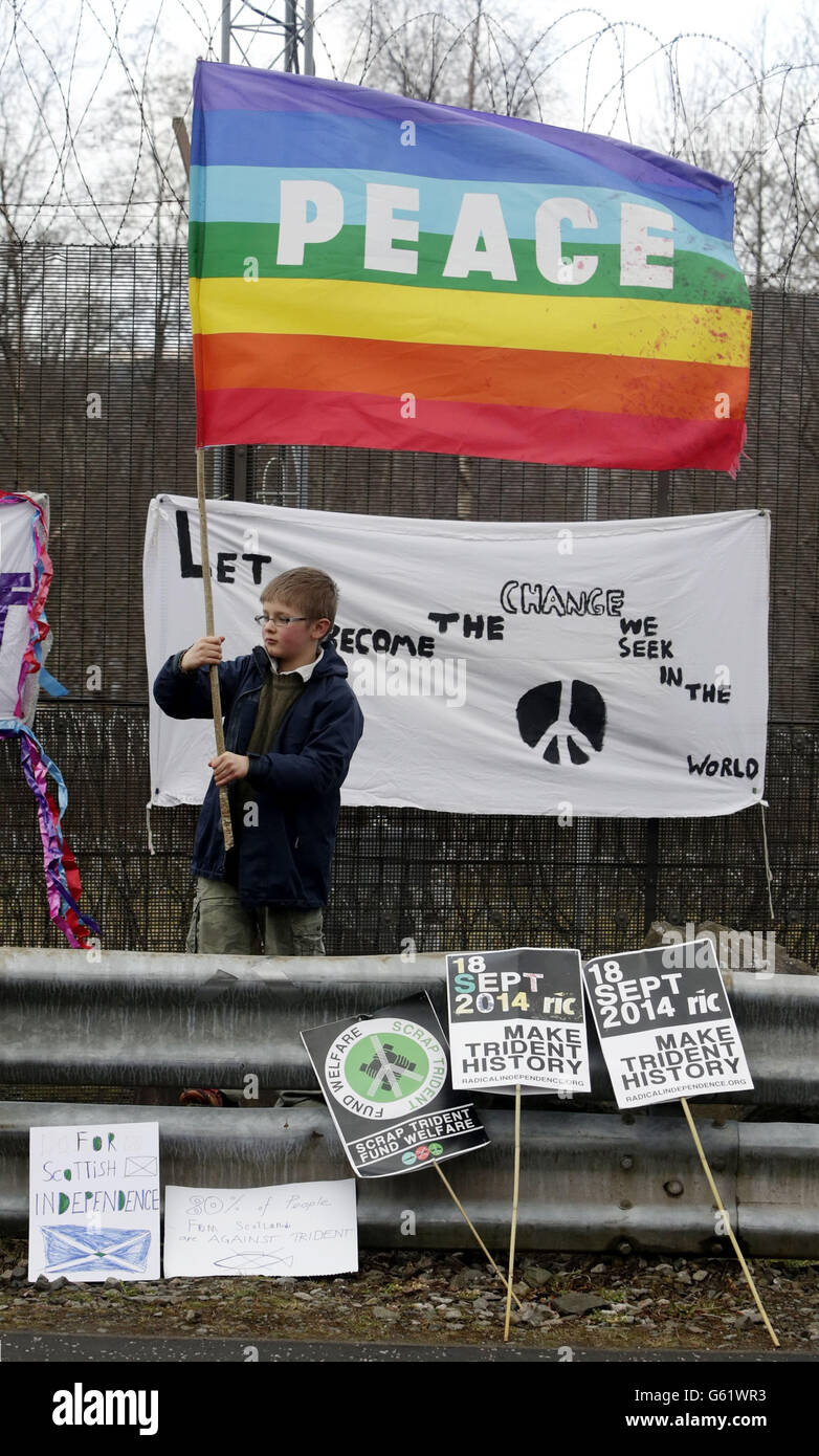 Faslane Naval Base protest Stock Photo - Alamy
