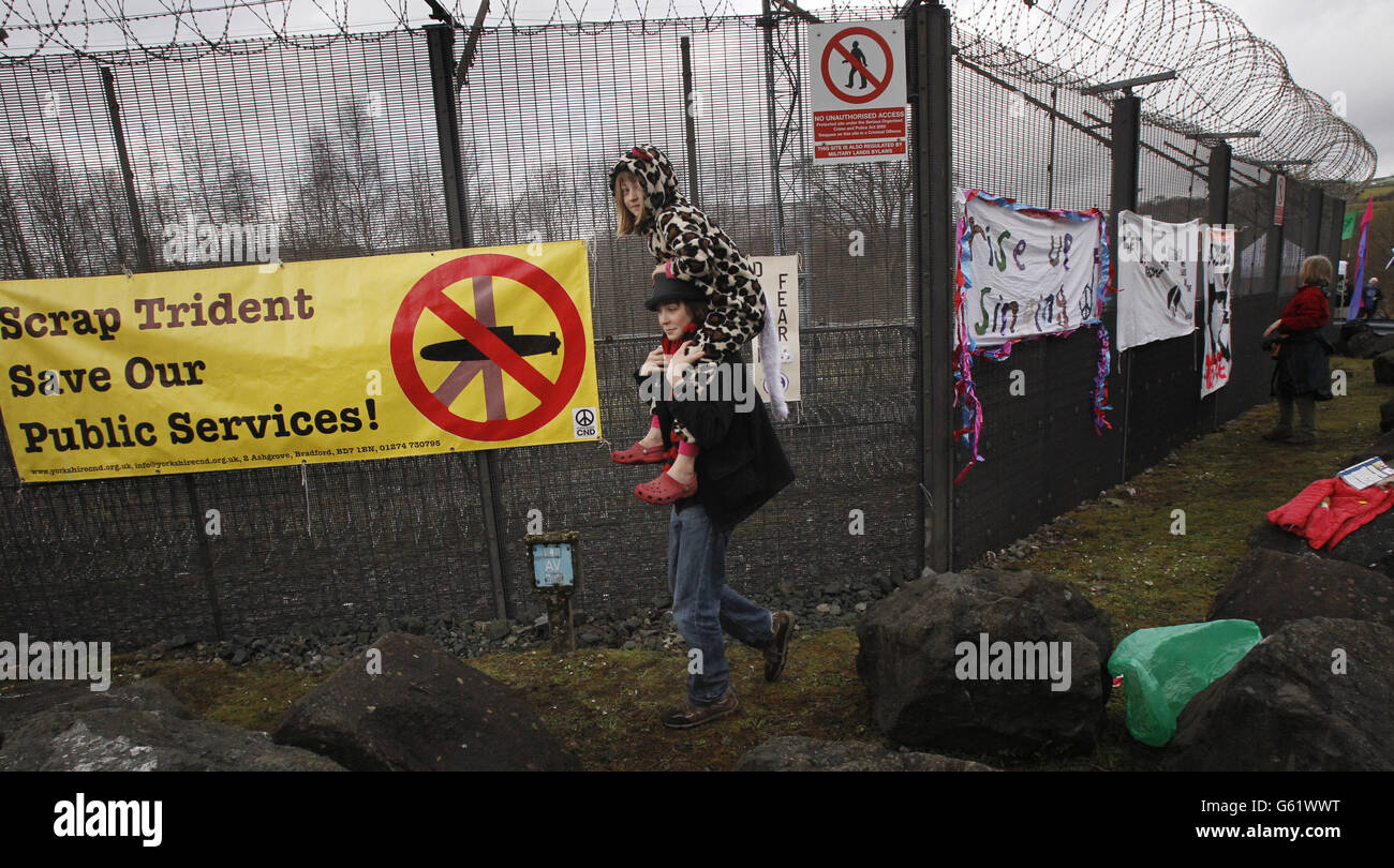 Faslane Naval Base protest Stock Photo - Alamy