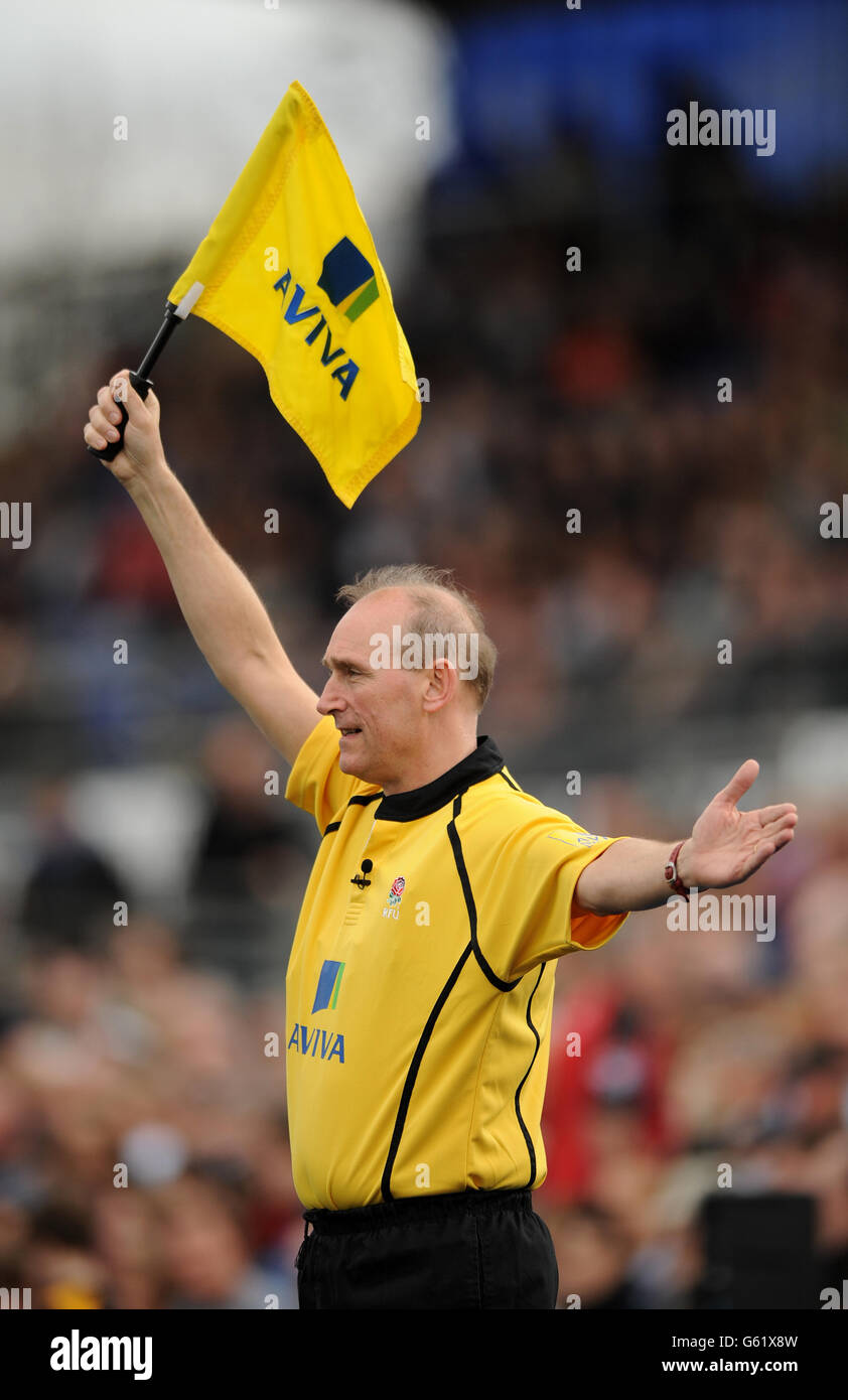 The linesman raises his flag hi-res stock photography and images - Alamy