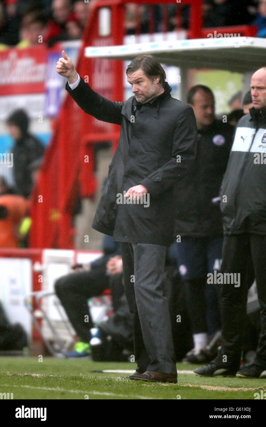 Coventry city manager steve pressley gestures on the touchline hi-res ...